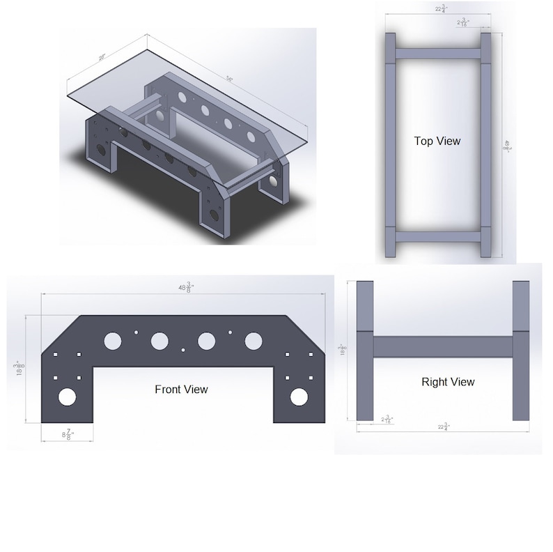 Industrial Coffee Table DXF Files and Build Plans - DIGITAL FILE - Etsy