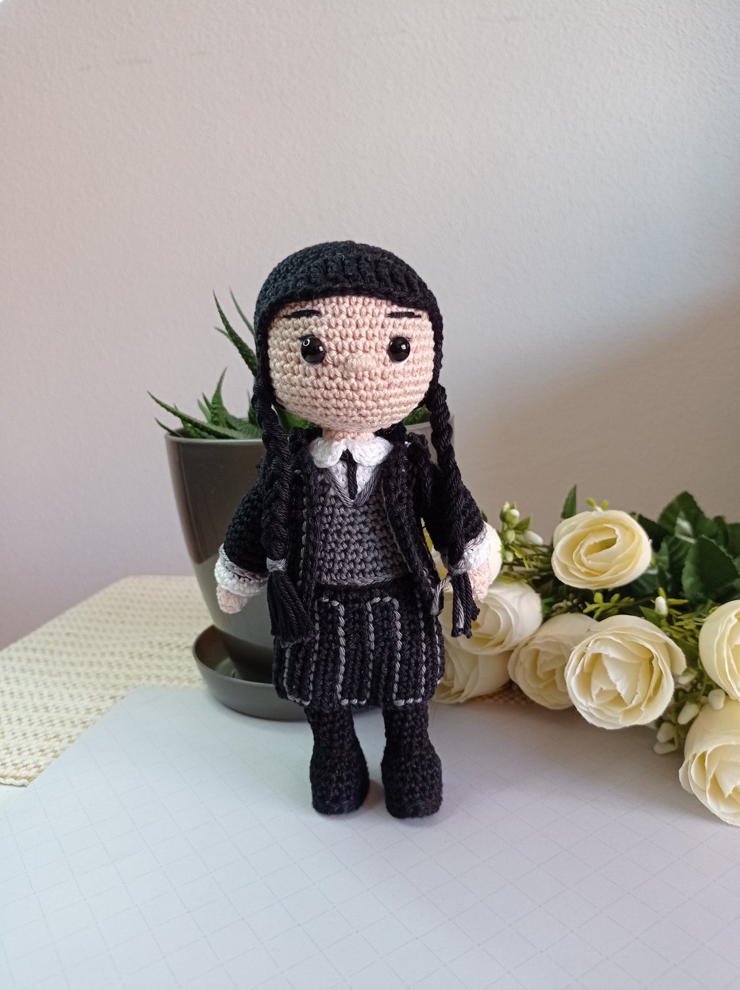 Wednesday Addams Crochet / Crochet Plush / Collectible Doll / Wednesday ...