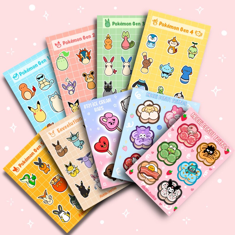 BT21 BTS Old School Ice Cream Truck Popsicle Sticker Sheet - Etsy