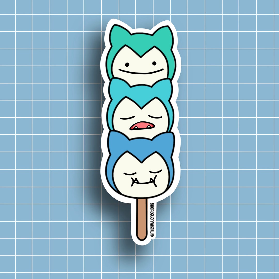 Snorlax Dango Sticker | Weatherproof Vinyl Food Art Decor - Etsy