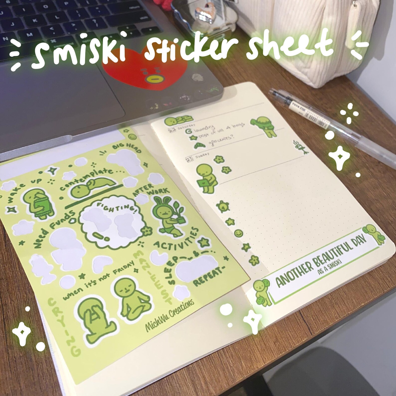 Smiski Waterproof Sticker Sheet | Funny Daily Life Art - Etsy