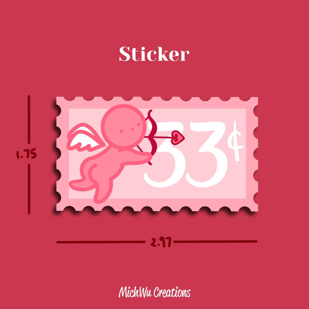 Cupid Pink Smiski Stamp Sticker - Etsy