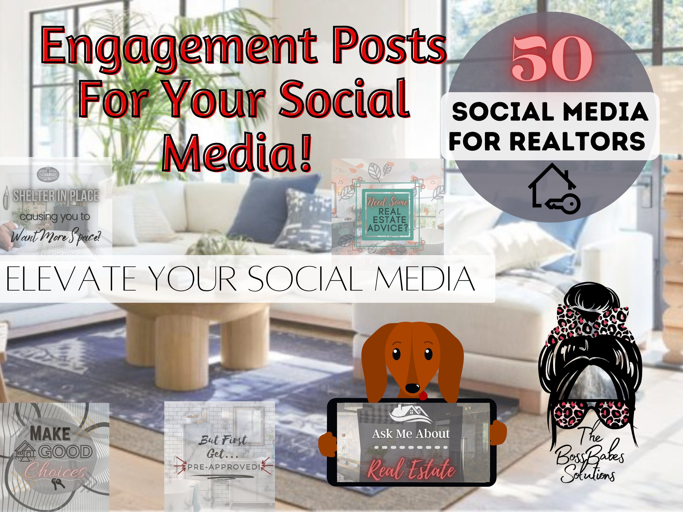 50 Realtor Bundle Social Media Posts for Instagram Facebook Reels Real ...