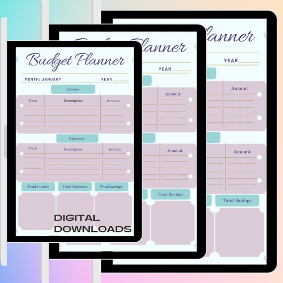 Budget Tracker Printable Set Savings Tracker Income | Etsy