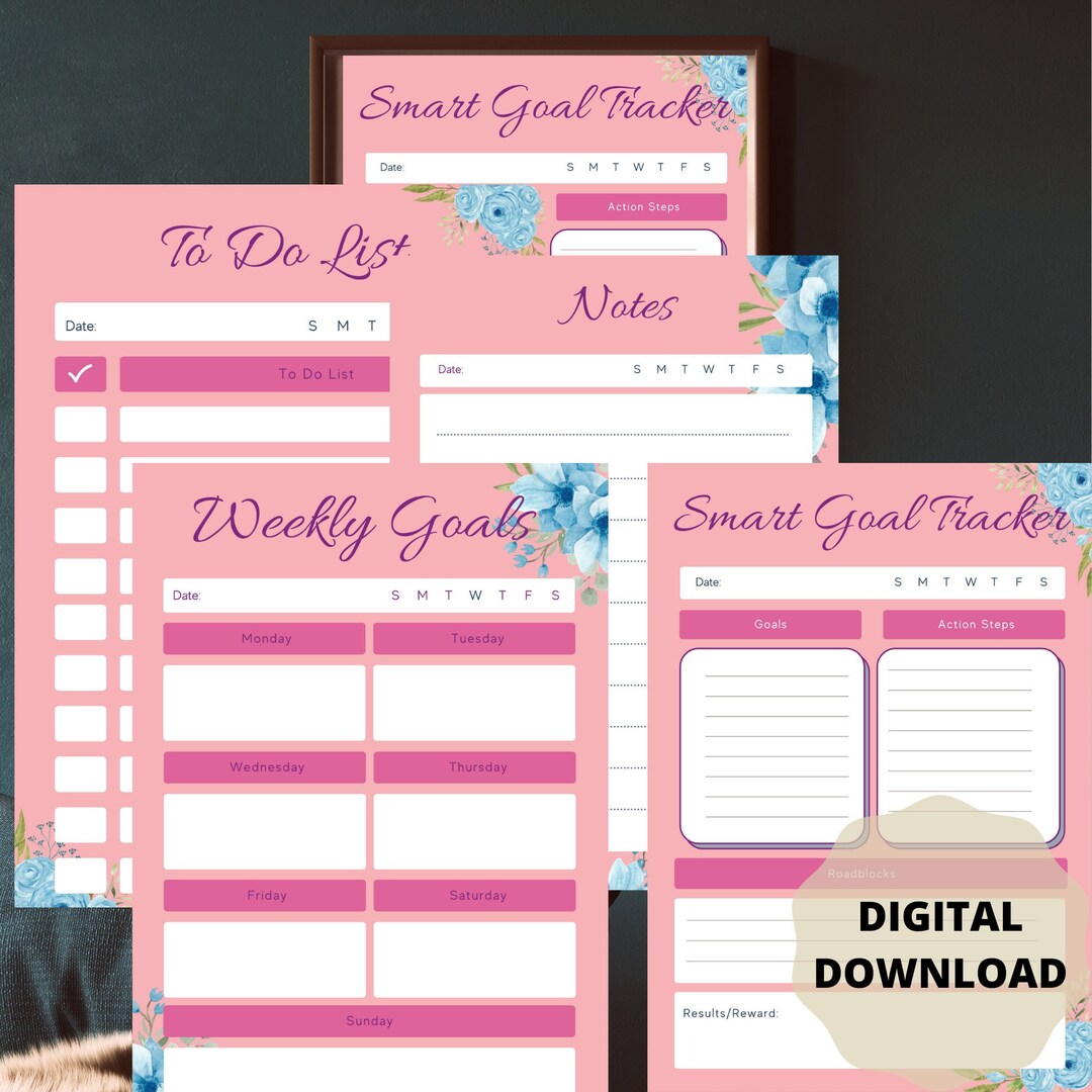Goal Setting Planner // Minimalistic Goal Breakdown, Habit Tracking ...