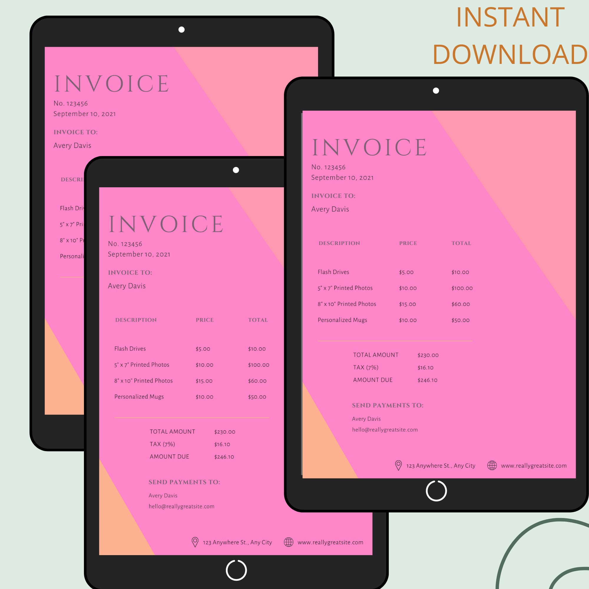 Rose Gold Order Form Template, Modern Printable Order Form, Printable ...