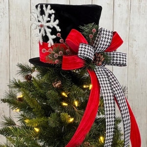 Christmas Tree Topper, Snowman Hat Tree Topper, Christmas Tree ...