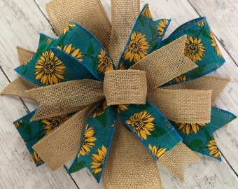 Sunflower Wreath Bow, Sunflower Bows for Wreaths, Sunflower Swag Bow ...