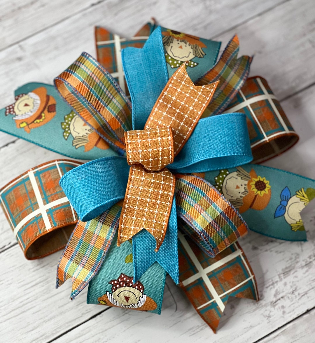 Fall Wreath Bow, Fall Bows for Wreaths, Fall Swag Bow, Fall Lantern Bow ...