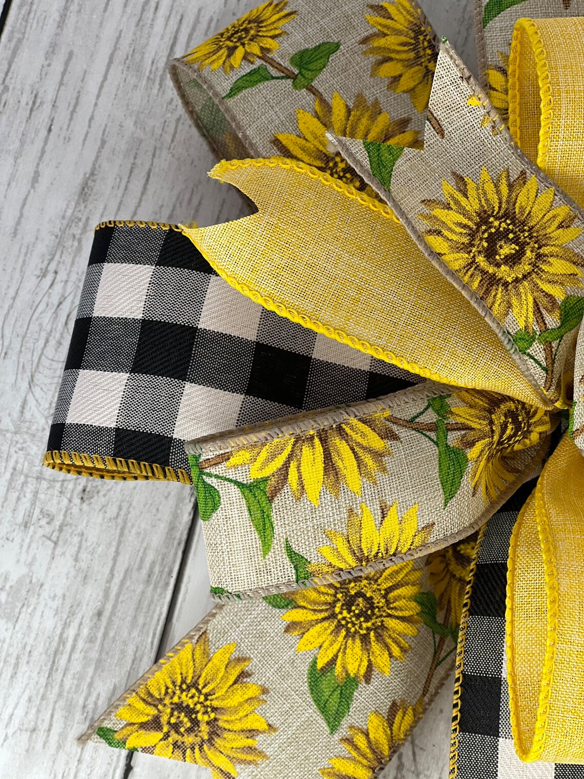 Sunflower Wreath Bow Sunflower Bows for Wreaths Sunflower - Etsy