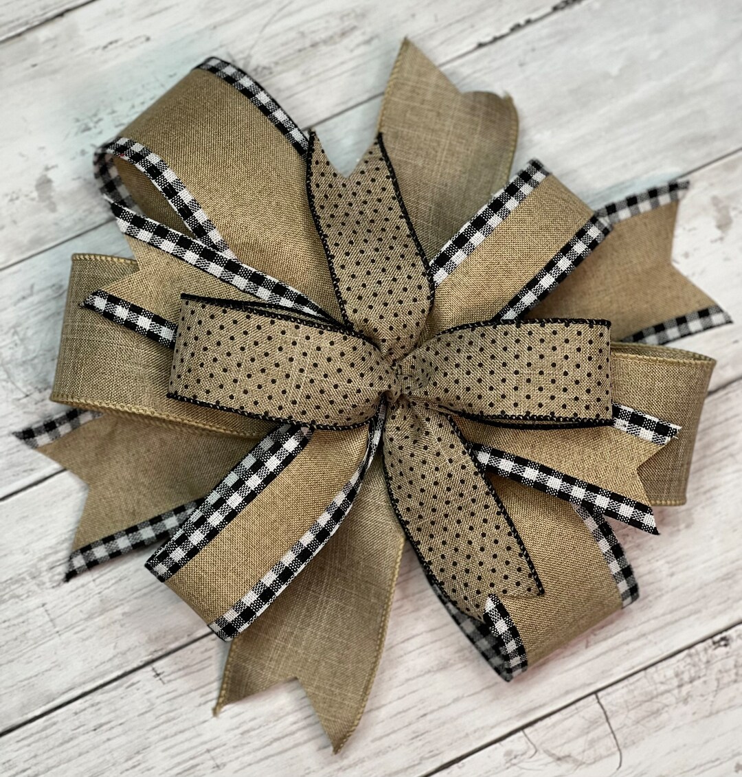 Farmhouse Wreath Bow, Farmhouse Bows for Wreaths, Farmhouse Swag Bow ...