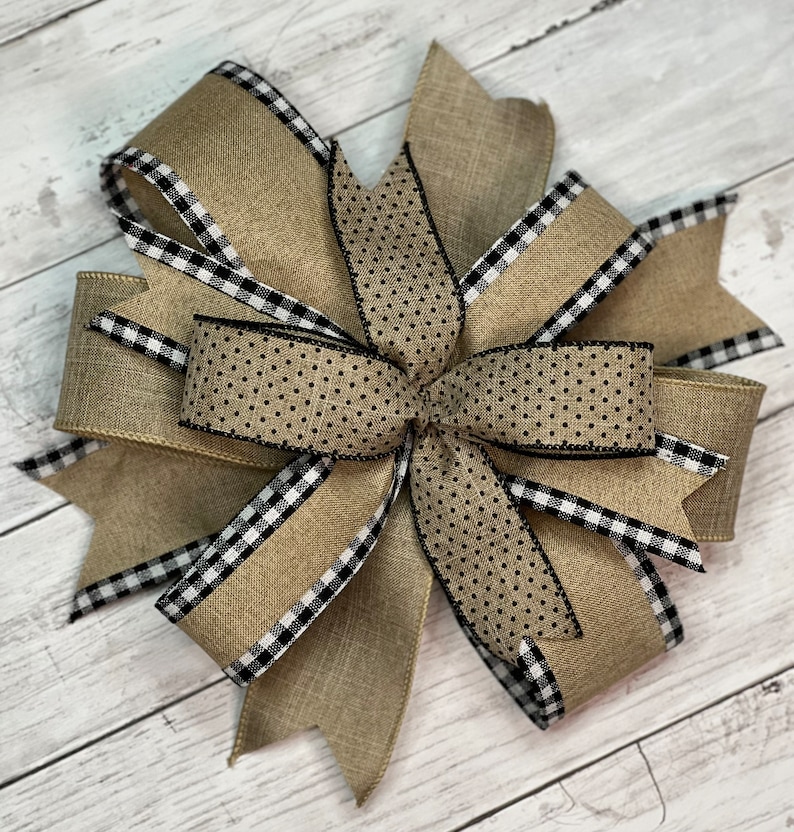 Farmhouse Wreath Bow, Farmhouse Bows for Wreaths, Farmhouse Swag Bow ...