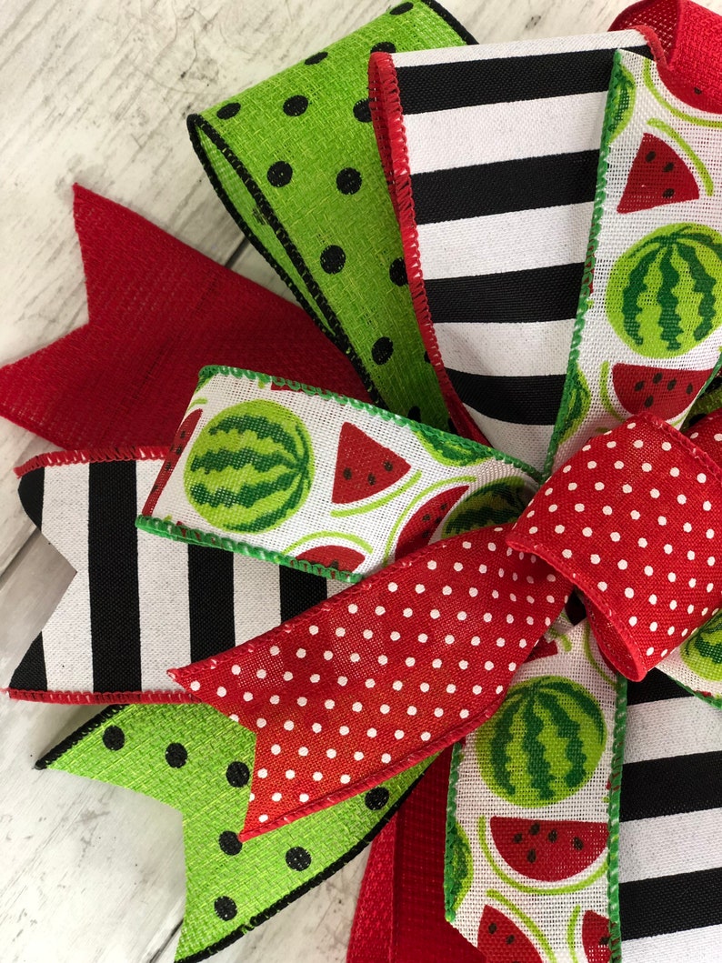 Summer Wreath Bow, Watermelon Bow, Swag Bow, Lantern Bow, Summer ...