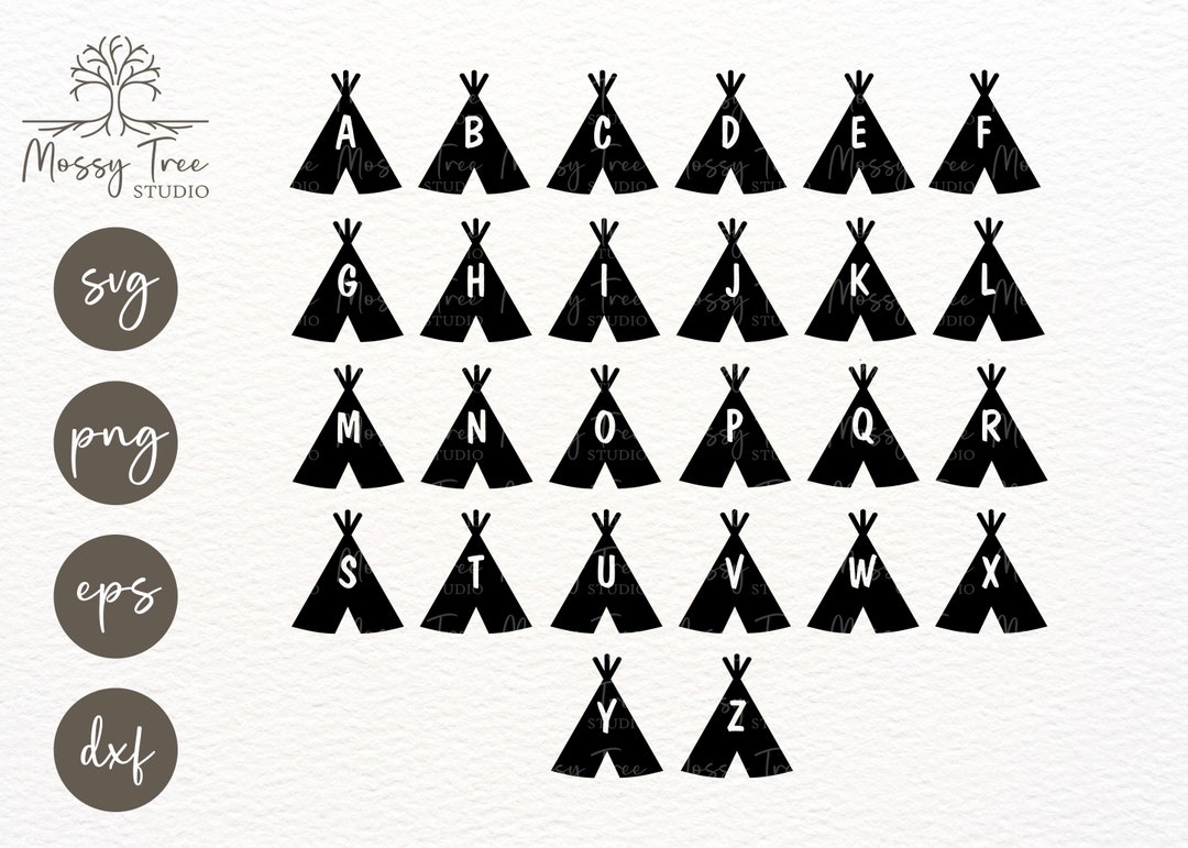 Teepee Alphabet Set | Teepee SVG | Adventure Alphabet SVG | Monogram ...