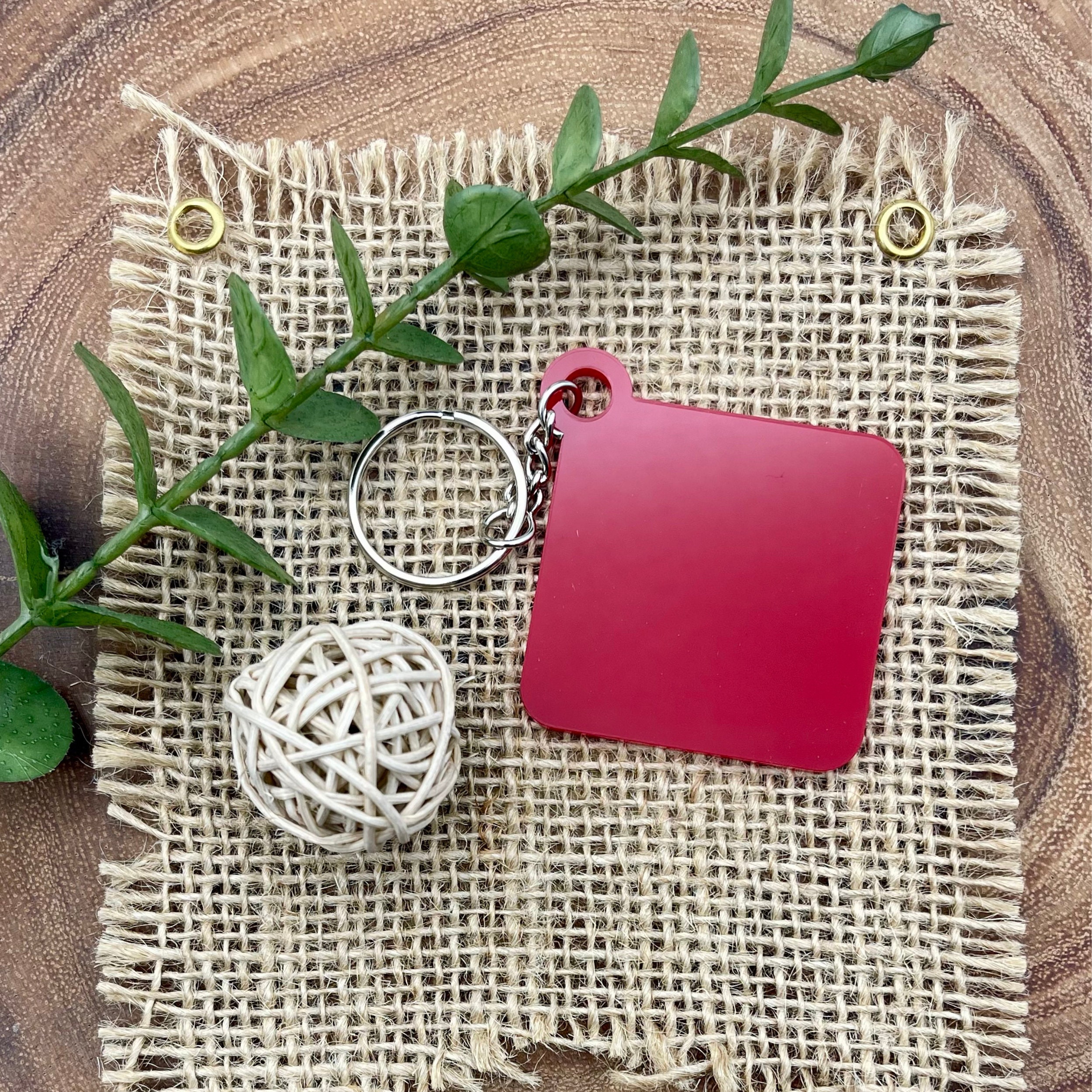 Set of 10 Rounded Square Acrylic Blank Keychains DIY Craft Blank Custom ...