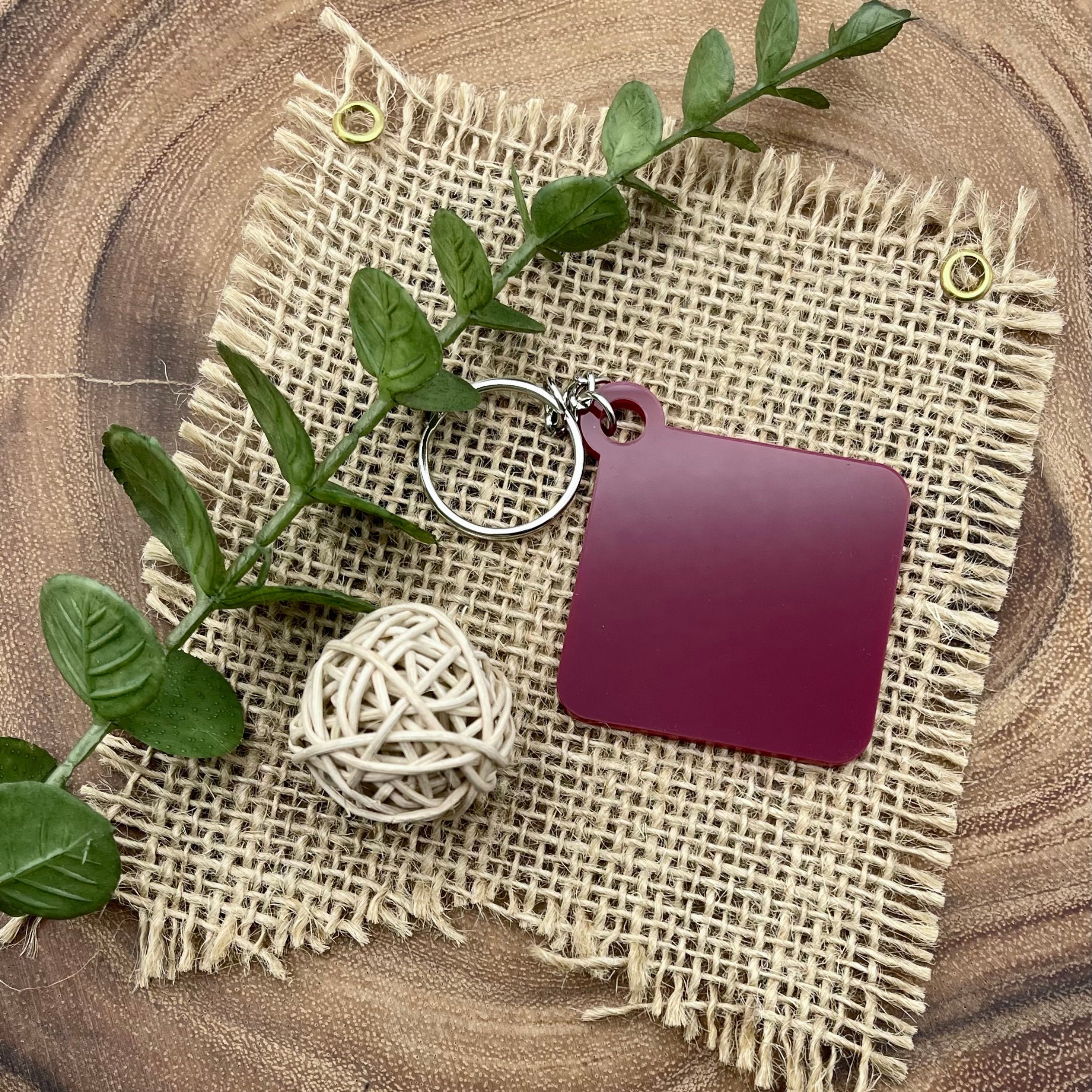 Set of 10 Rounded Square Acrylic Blank Keychains DIY Craft Blank Custom ...