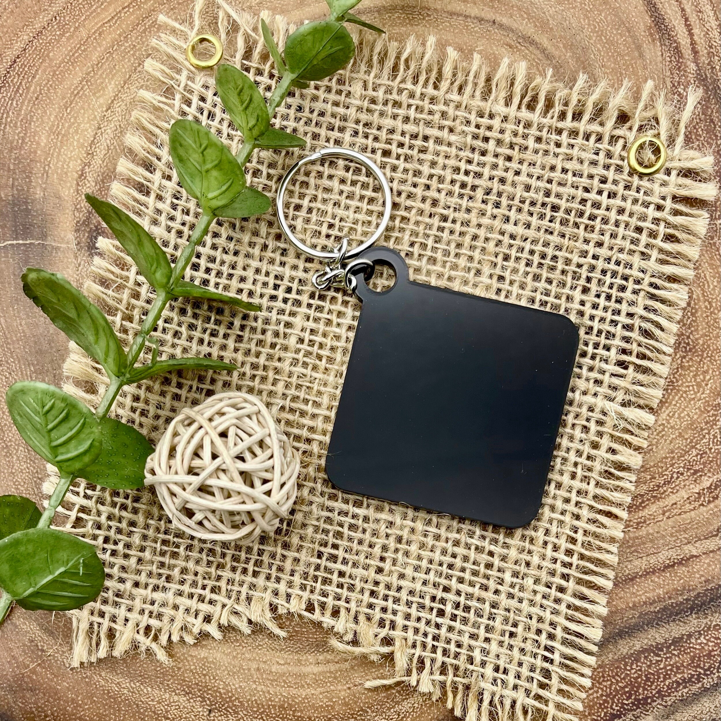 Set of 10 Rounded Square Acrylic Blank Keychains DIY Craft Blank Custom ...