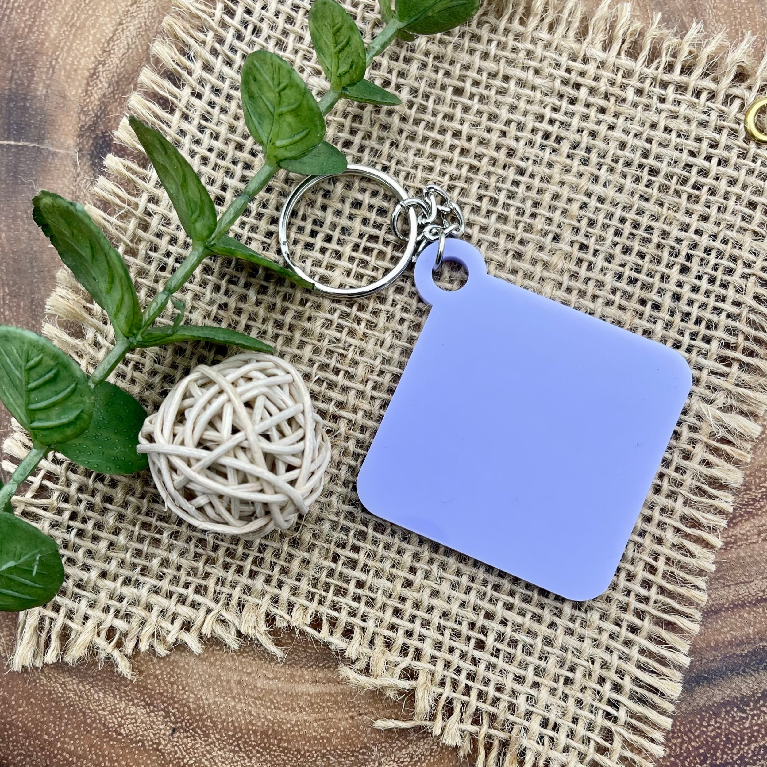 Set of 10 Rounded Square Acrylic Blank Keychains DIY Craft Blank Custom ...