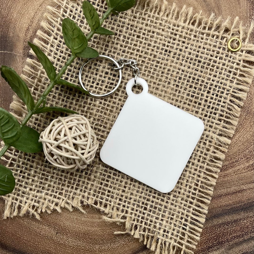 Set of 10 Rounded Square Acrylic Blank Keychains DIY Craft Blank Custom ...