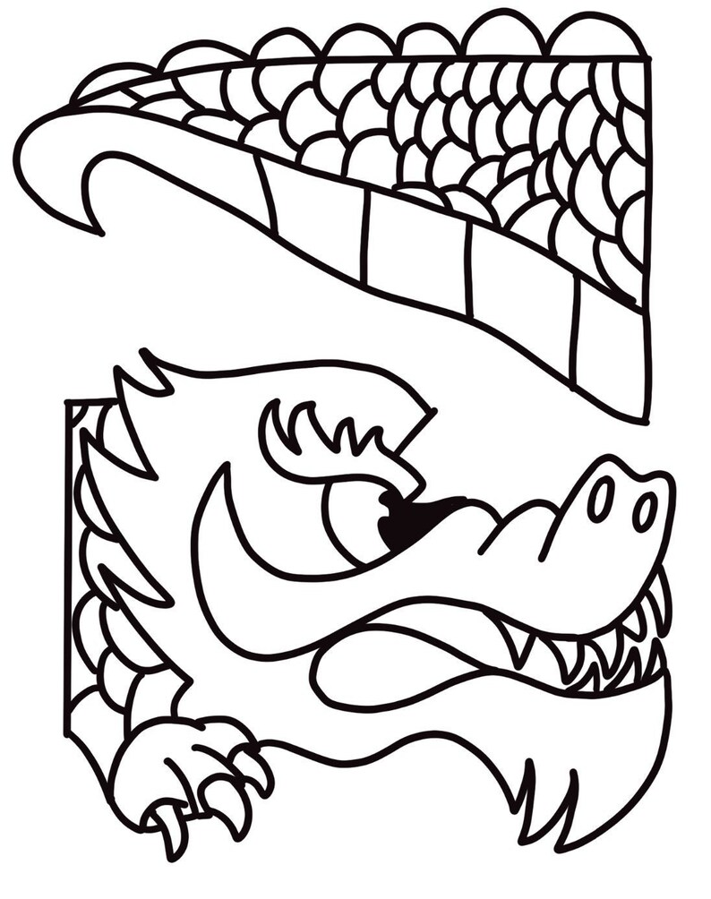 Lunar New Year Dragon Coloring Template - Etsy