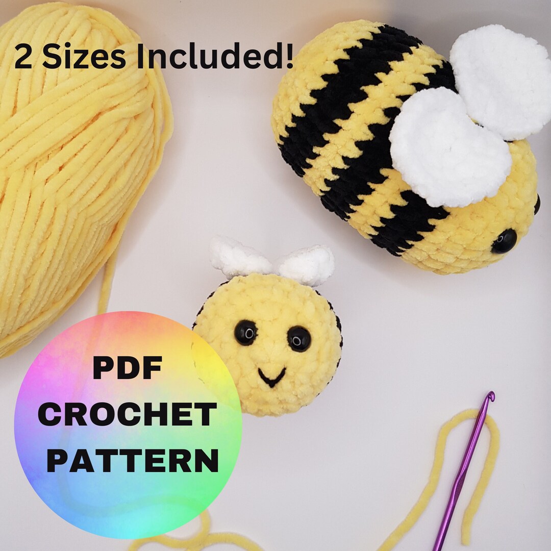 Crochet Bee Pattern / Small Bee Pattern / Large Bee Pattern / Amigurumi ...