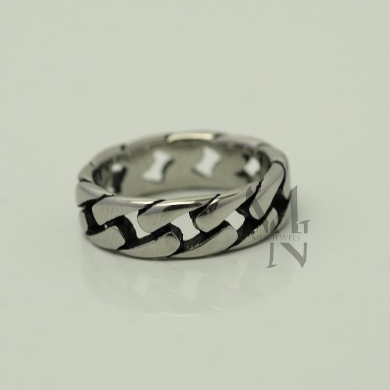 Silver Chain Ring - Etsy