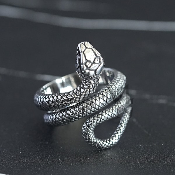 Silver Snake Ring - Etsy
