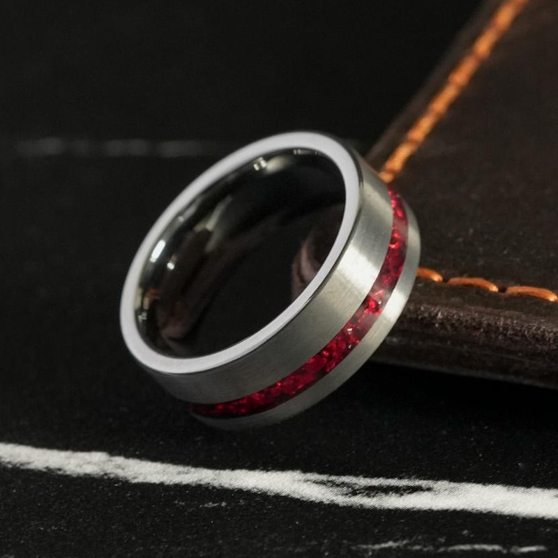 Red Garnet Mens Bands - Etsy UK