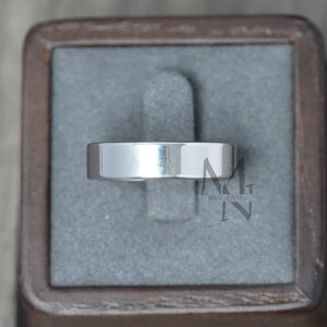 Simple Silver Stainless Steel Ring, Personalised Engraved Ring 6mm Band ...