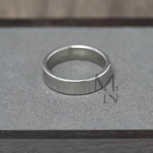 Simple Silver Stainless Steel Ring, Personalised Engraved Ring 6mm Band ...