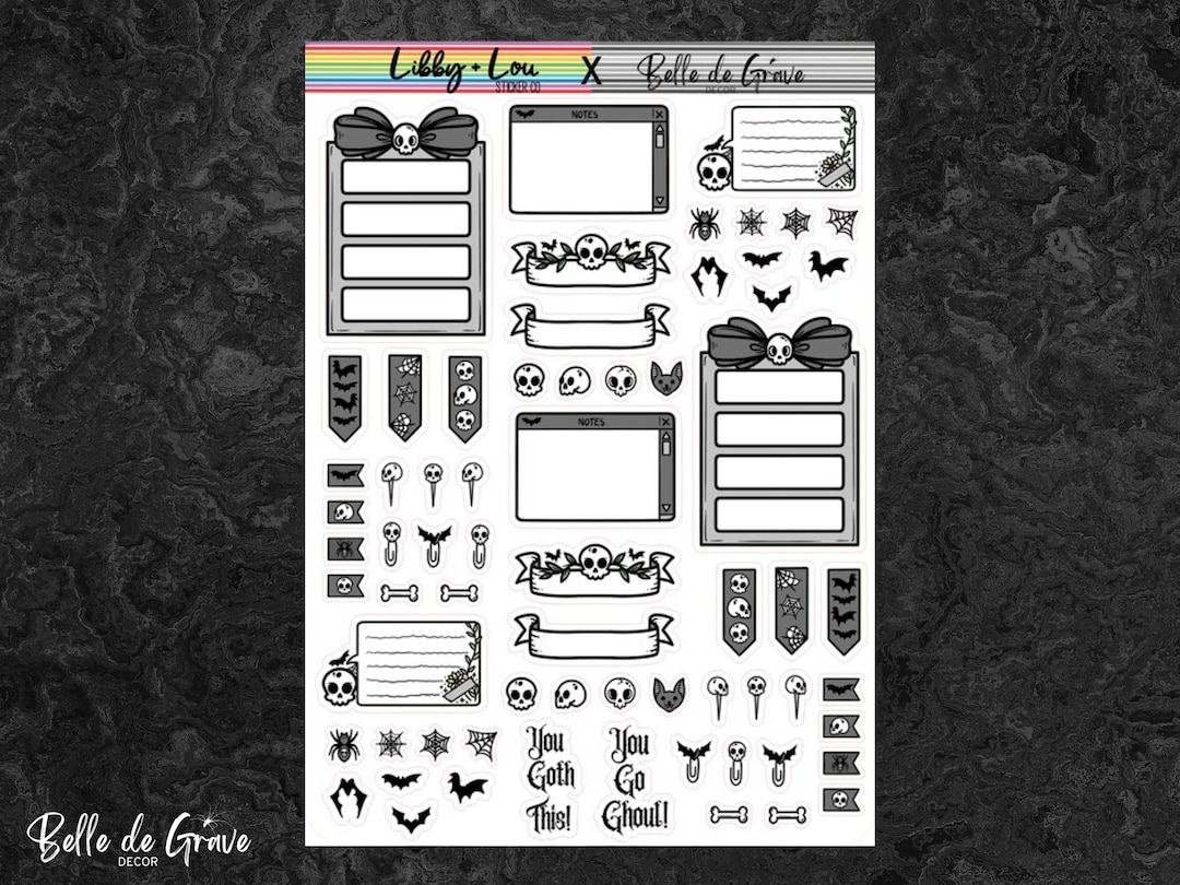 Gothic Planner Stickers, Belle De Grave, Halloween, Planner, Collab ...