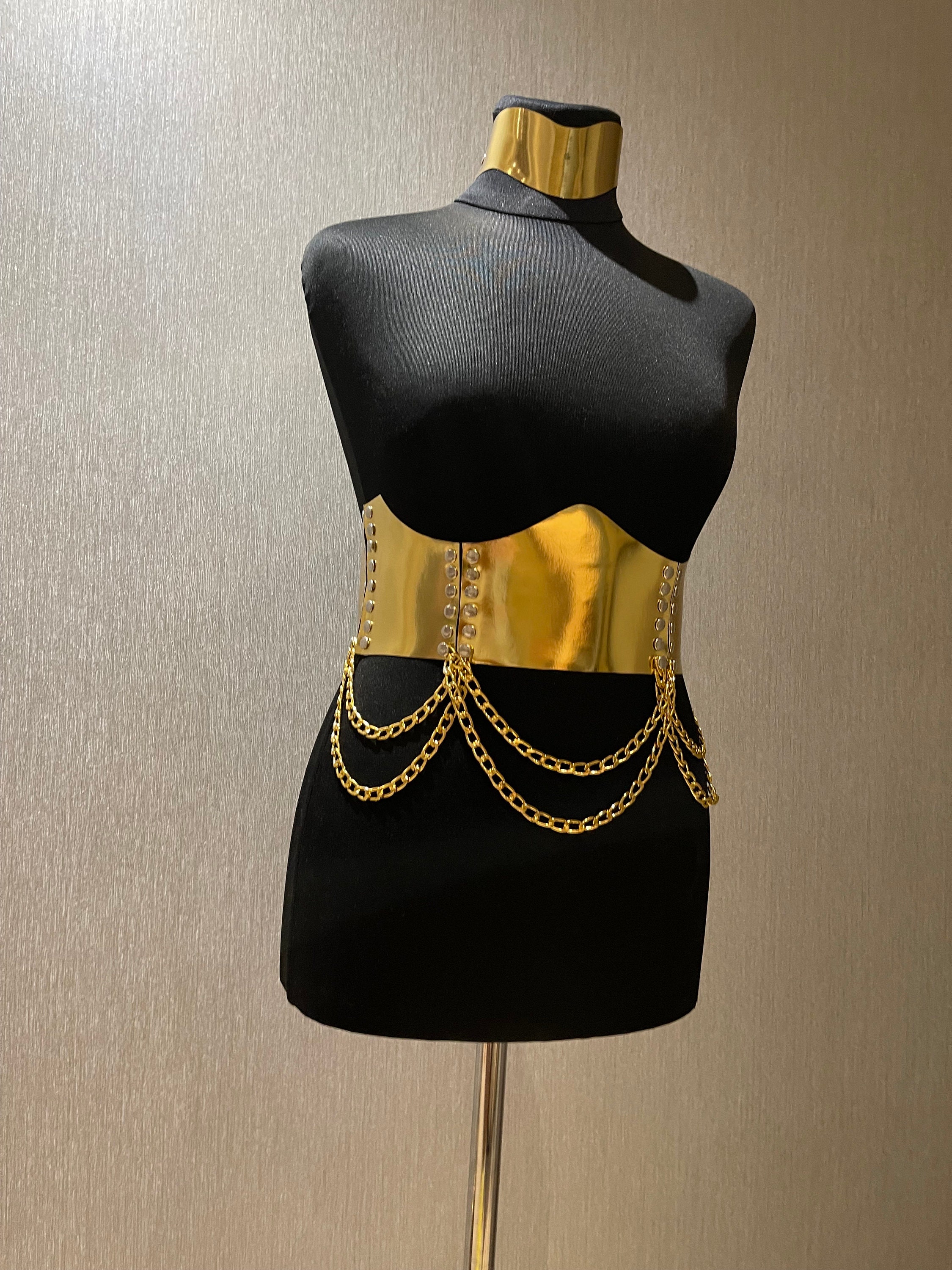 Festival Costume, Gold Belt With Chains, Burning Man, Cosplay Wearing ...