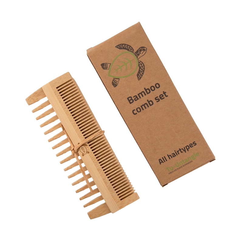 Natural Bamboo Comb Set | Plastic Free & Biodegradable | for All Hair ...
