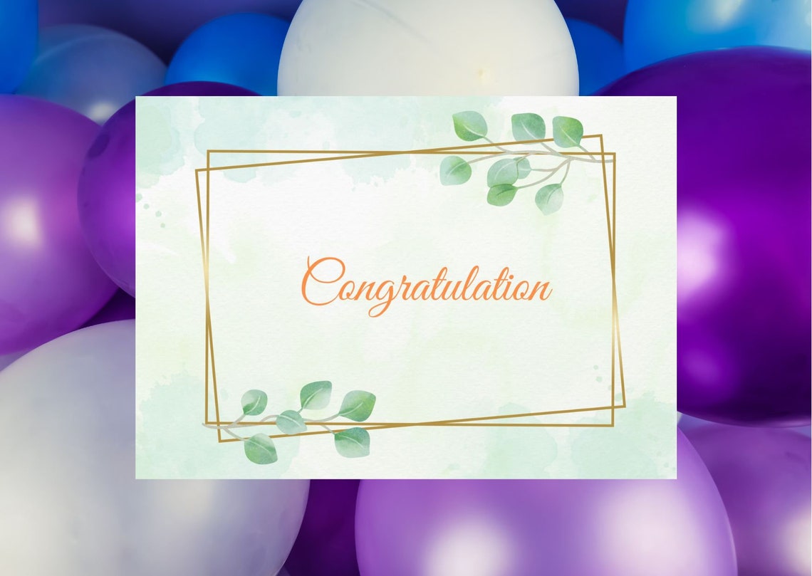 Congratulations Card Digital Download Card Printable Card - Etsy