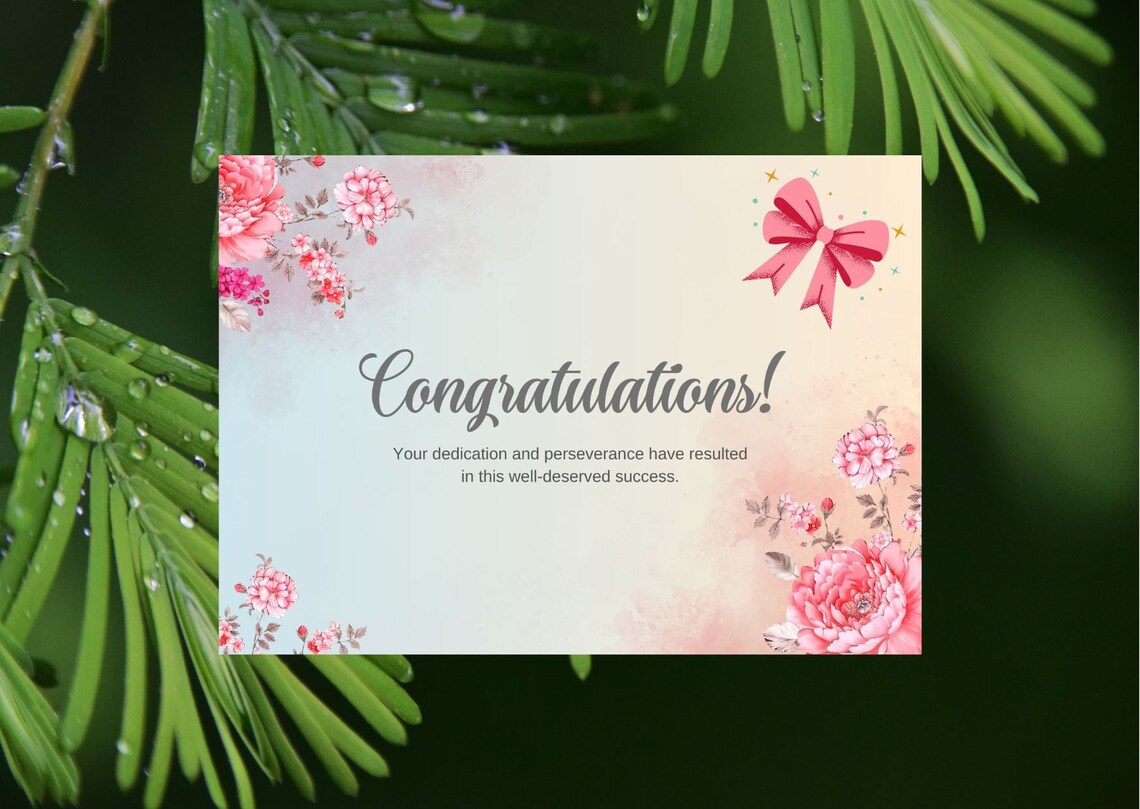 Congratulation Card, Printable Congratulation Card, Digital Download ...