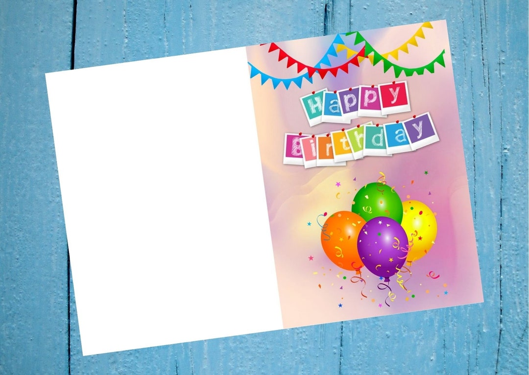 Printable Birthday Card, Printable Birthday Greeting Card, Instant ...