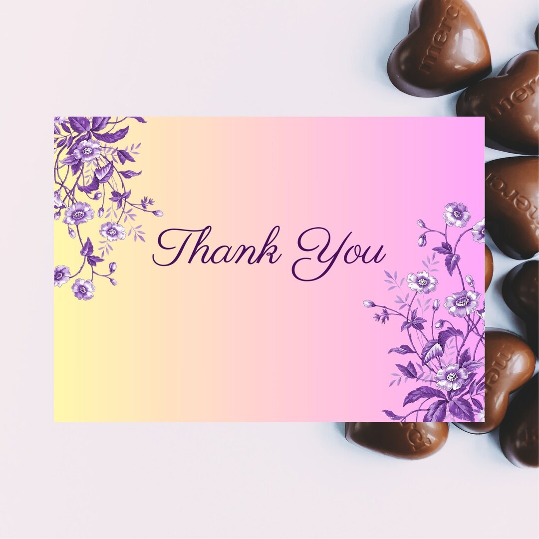 Thank You Digital Printable Card | Digital Thank You Card | Thank You ...
