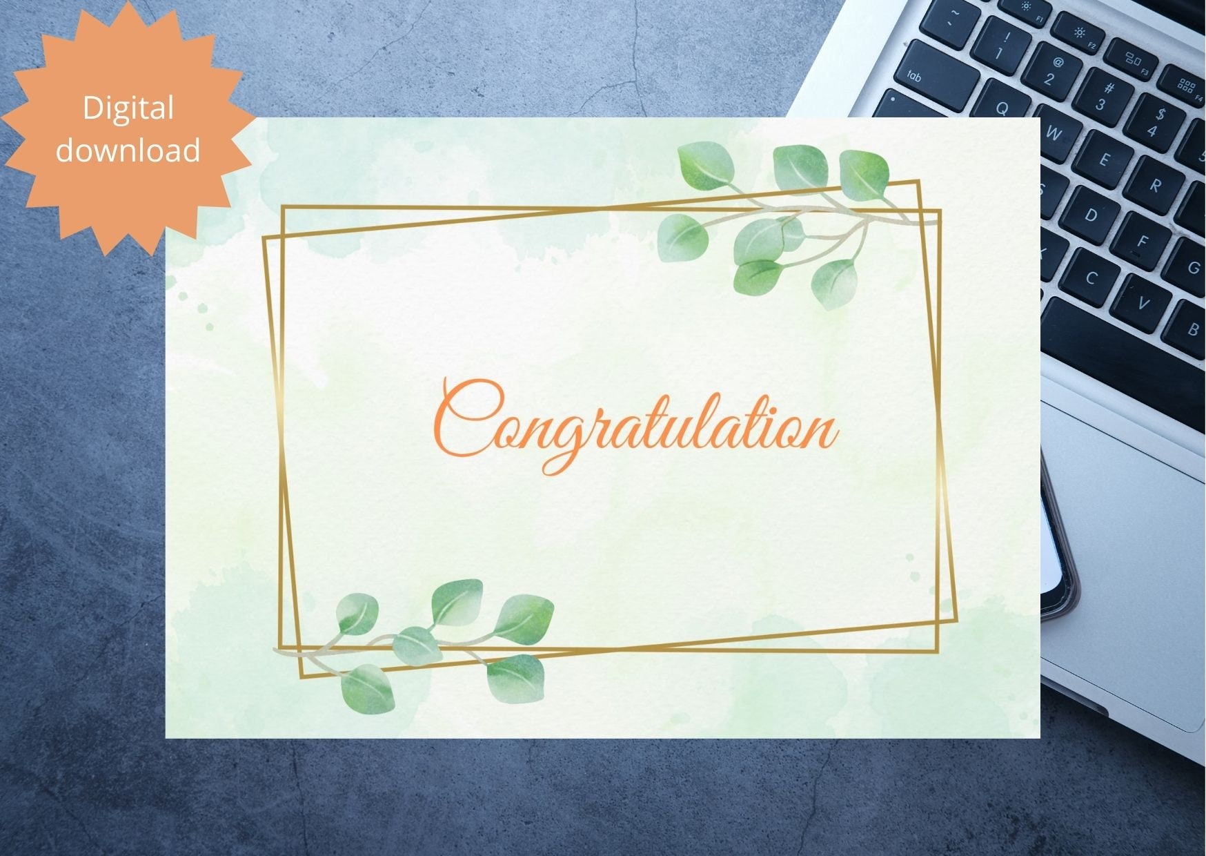 Congratulations Card Digital Download Card Printable Card - Etsy