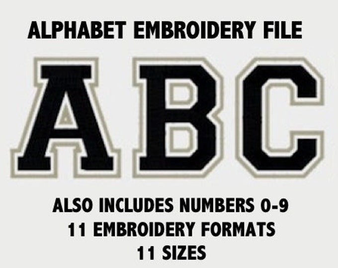COLLEGE VARSITY ALPHABET Embroidery File, Machine Embroidery, Stitch ...