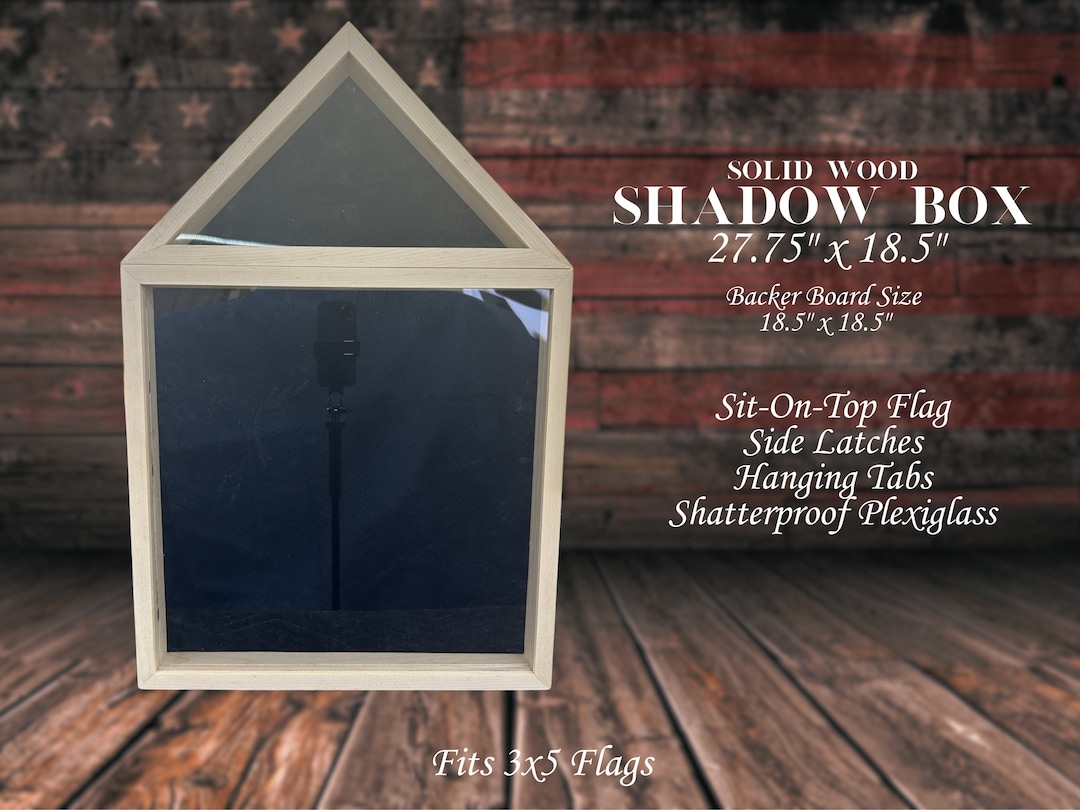 Retirement Shadow Box W/ Sit-on-top Flag Section Solid Wood Build ...