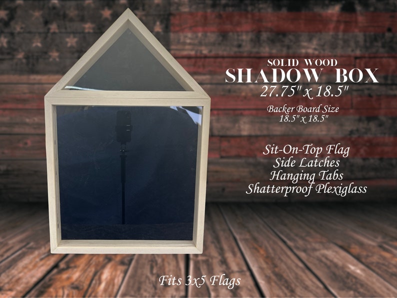 Retirement Shadow Box W/ Sit-on-top Flag Section Solid Wood Build ...