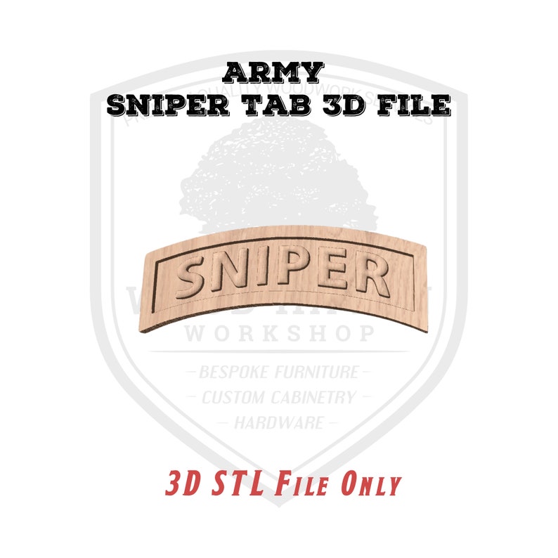 Army Sniper Tab 3D File Sniper Uniform Tab Military Tab 3D Printer and ...