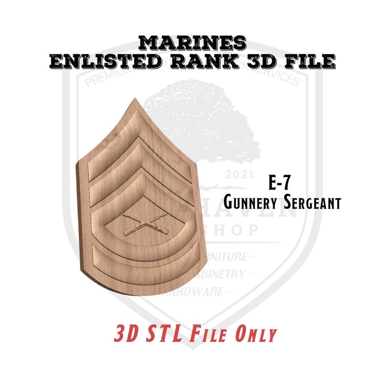 Marine Corps Enlisted Rank 3D File E-7 Gunnery Sergeant Military Rank ...