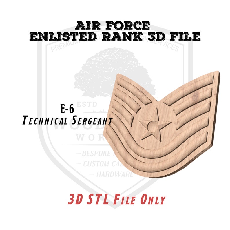 Air Force Enlisted Rank 3D File E-6 Technical Sergeant Military Rank ...