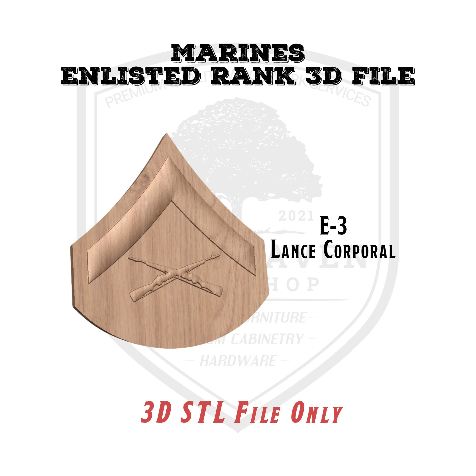Marine Corps Enlisted Rank 3D File E-3 Lance Corporal Military Rank ...