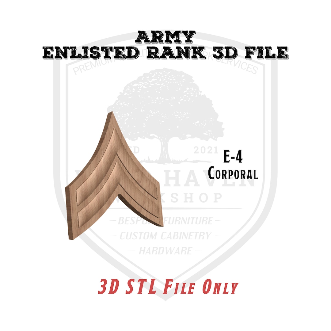 Army Enlisted Rank 3D File E-4 Corporal Military Rank Insignia 3D ...