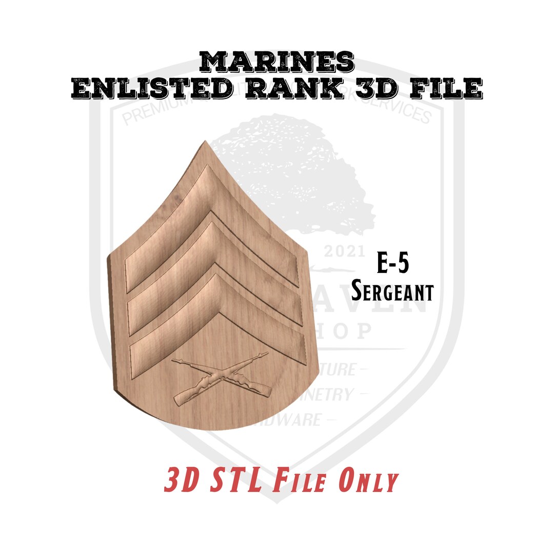 Marine Corps Enlisted Rank 3D File E-5 Sergeant Military Rank Insignia ...
