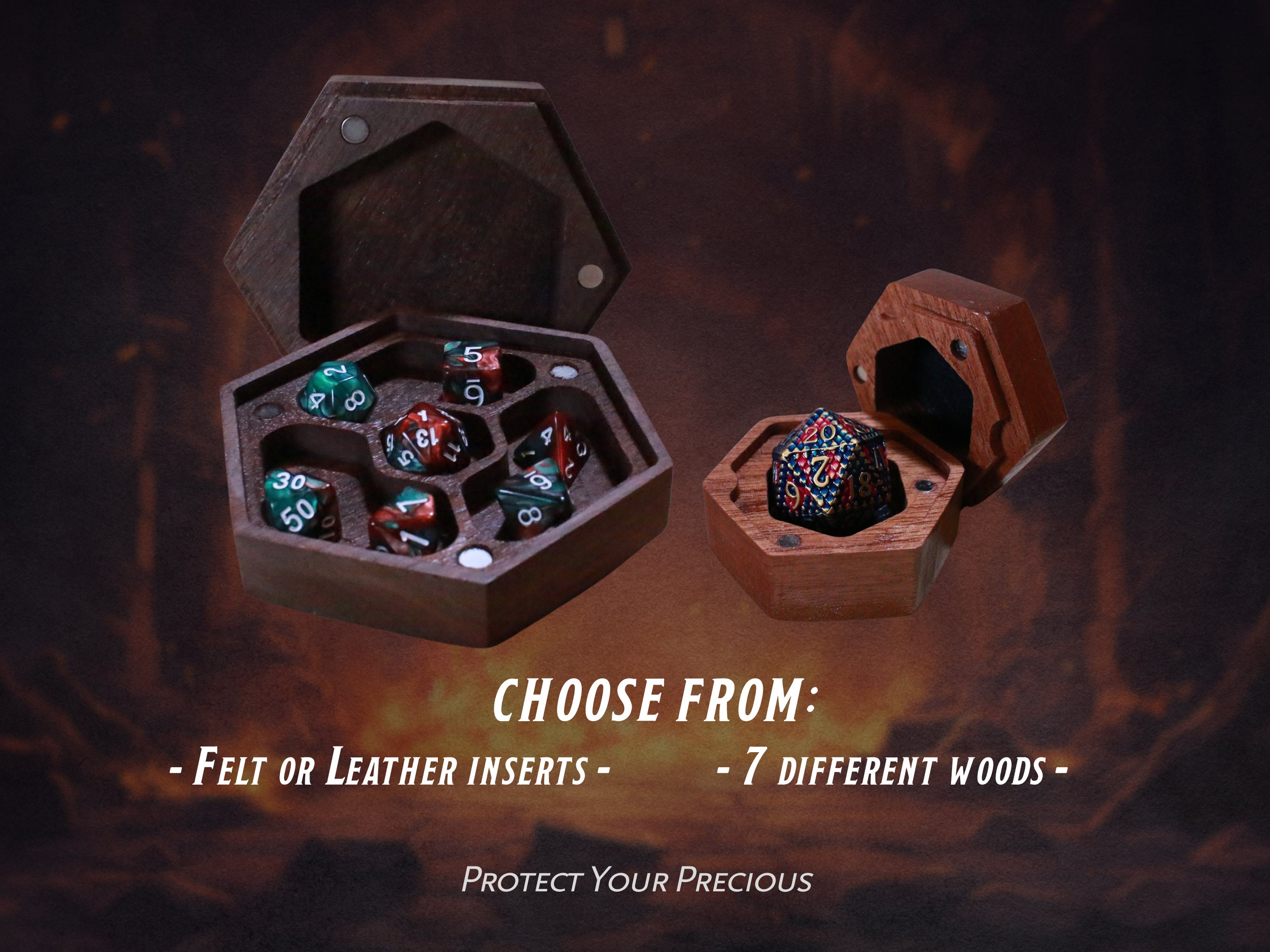 Hex D20 Dice Box and Vault D&D / Pathfinder RPG Tabletop Games Dice ...