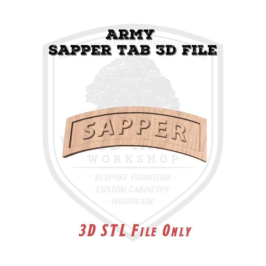 Army Sapper Tab 3D File Sapper Uniform Tab Military Tab 3D Printer and ...