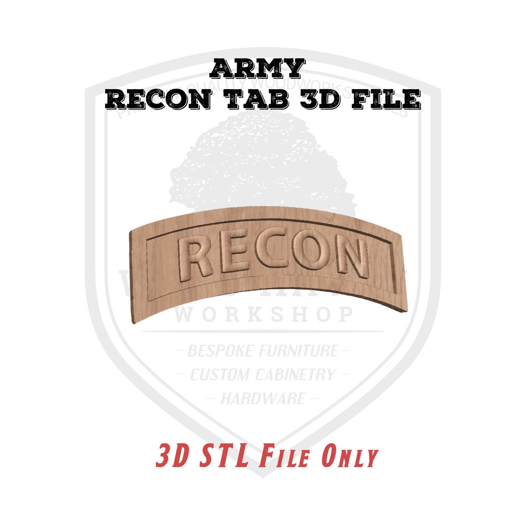 Army Recon Tab 3D File Recon Uniform Tab Military Tab 3D Printer and ...